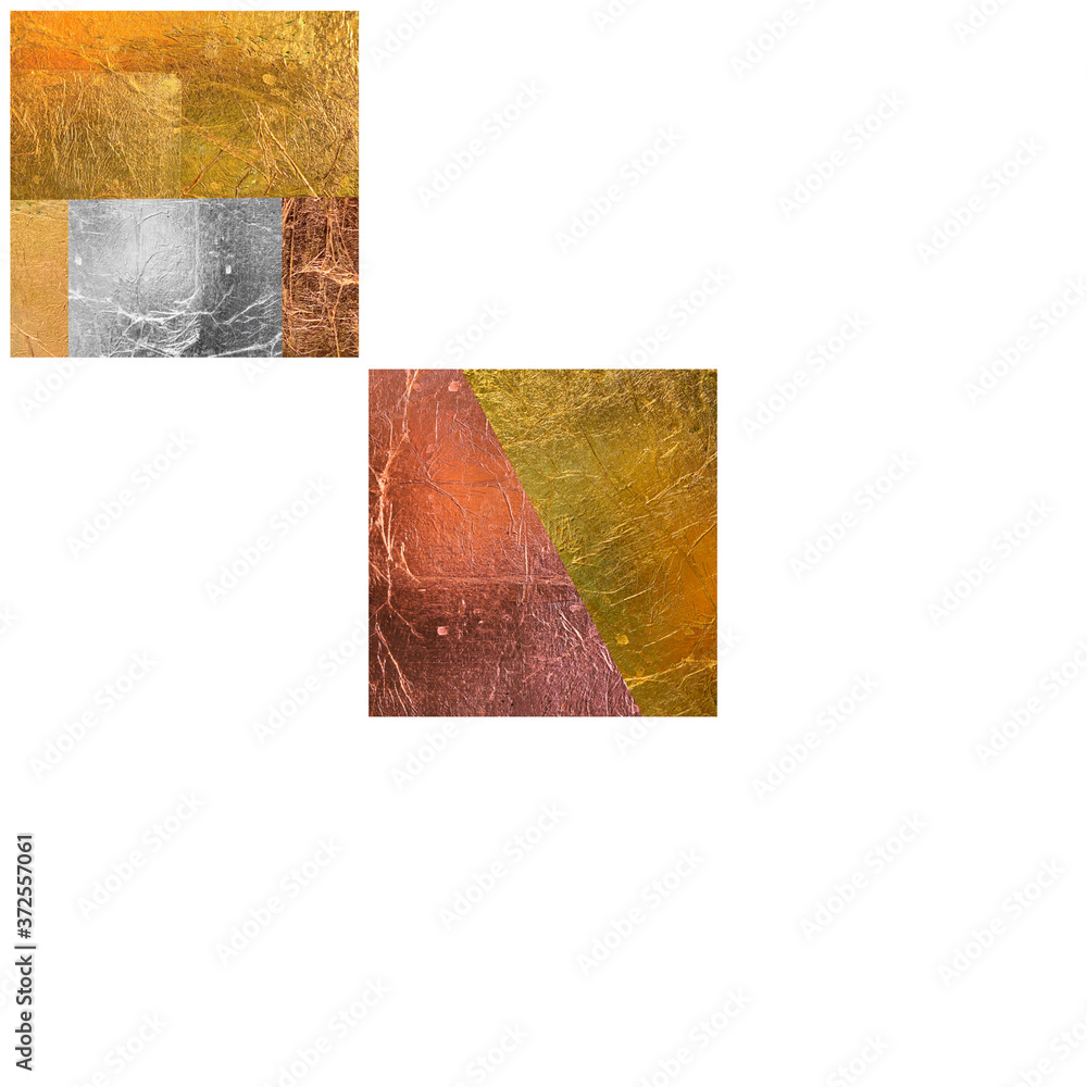 gold silver bronze background texture collage gilding, rolled plating ...