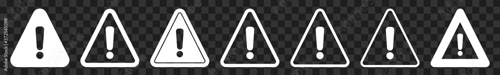 Exclamation Mark Triangle Icon White | Caution Sign | Warning ...