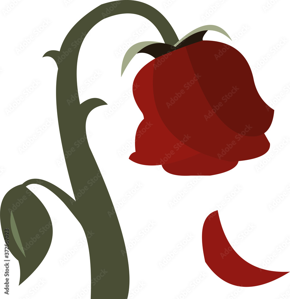 Vector emoticon illustration of a withered rose Stock Vector | Adobe Stock