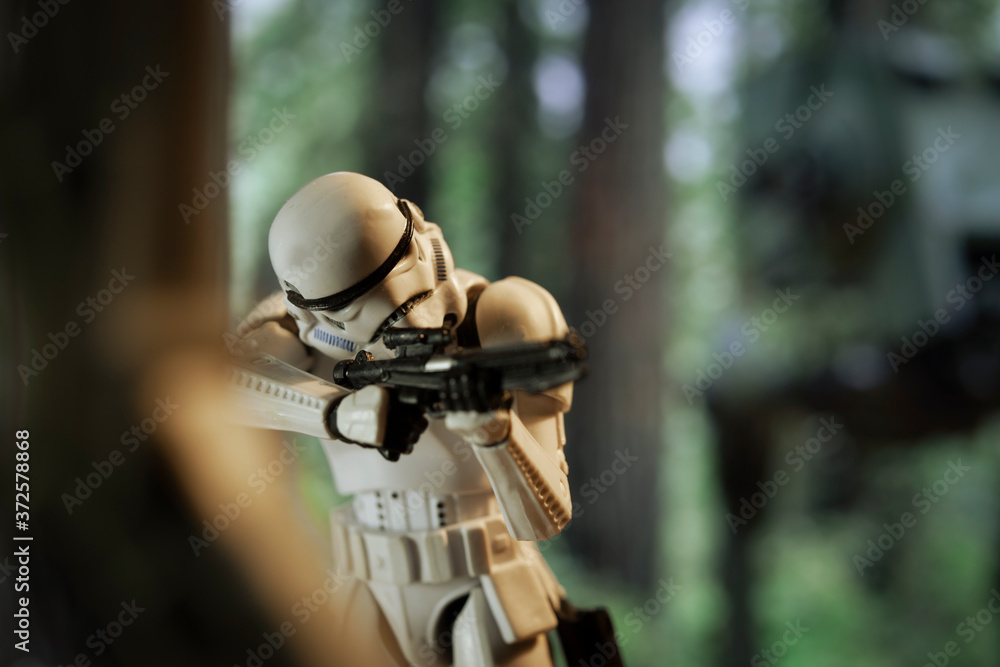 NEW YORK USA, JUNE 1 2020: a scene from Star Wars Return of the Jedi ...
