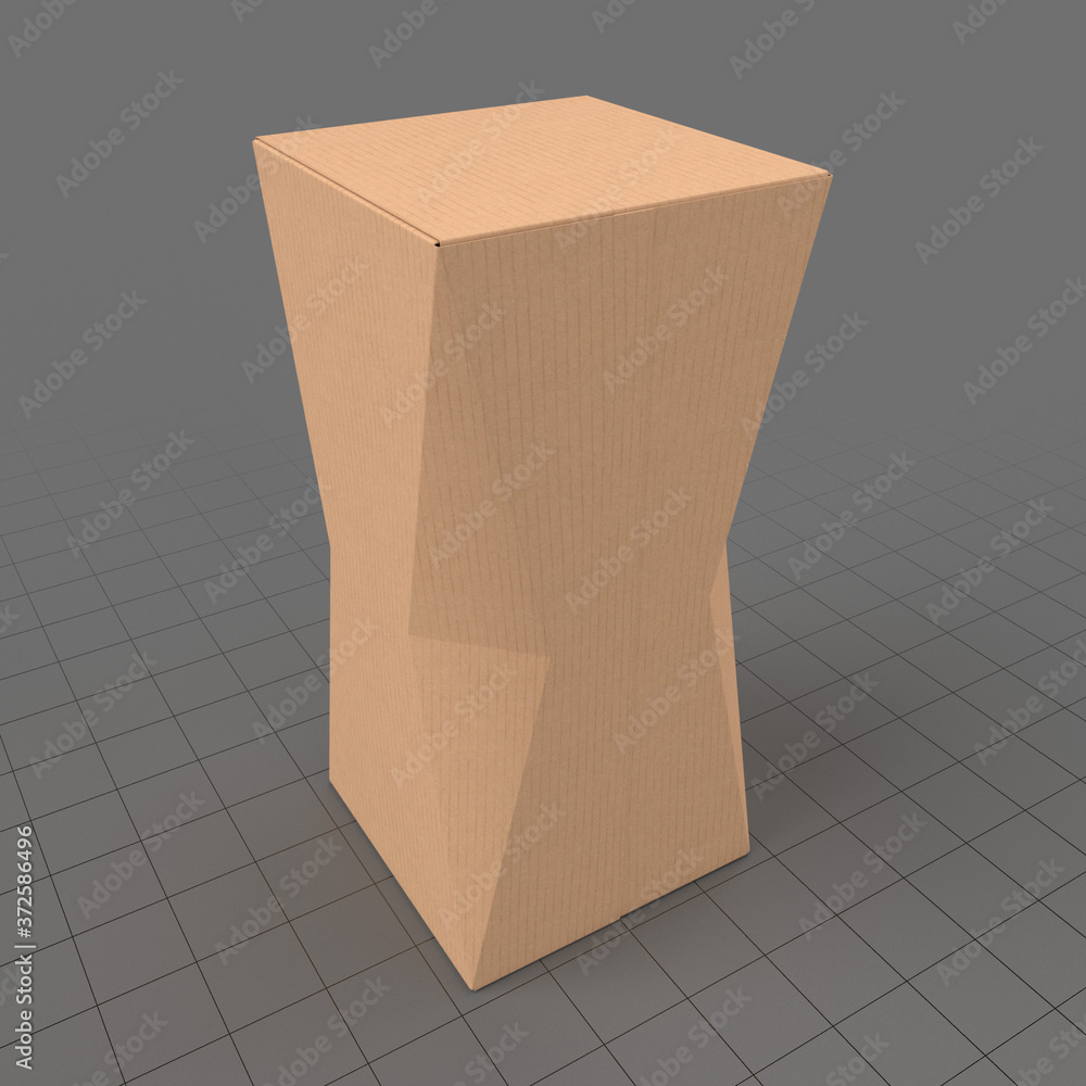 Cardboard box with beveled edges 2 Stock 3D asset | Adobe Stock