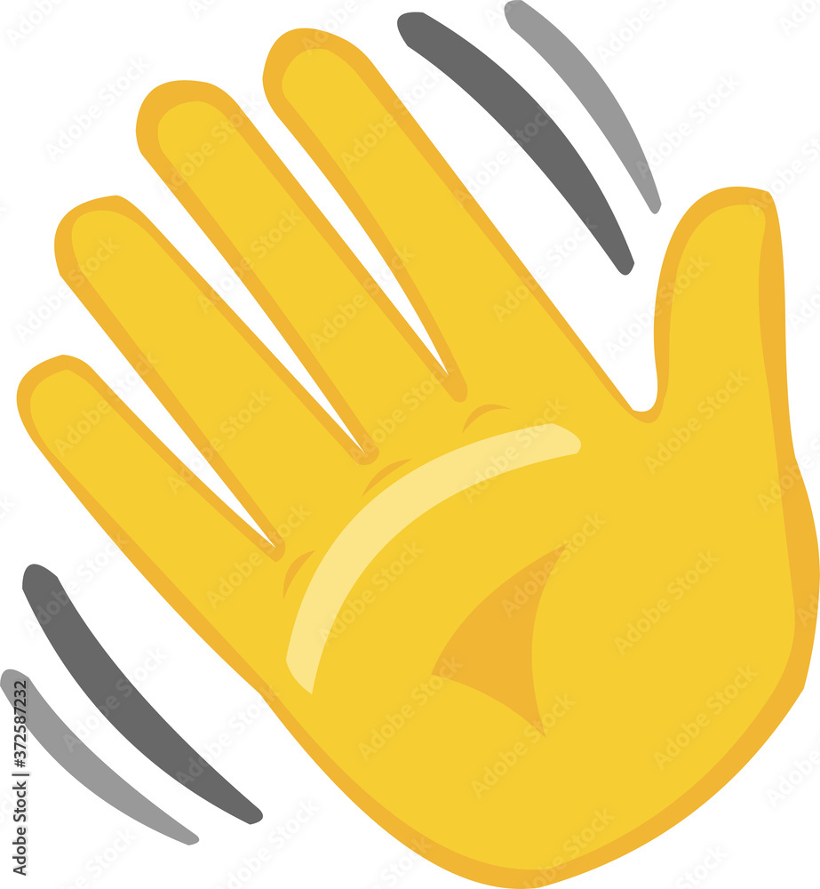 Vector emoticon illustration of a waving hand Stock Vector | Adobe Stock