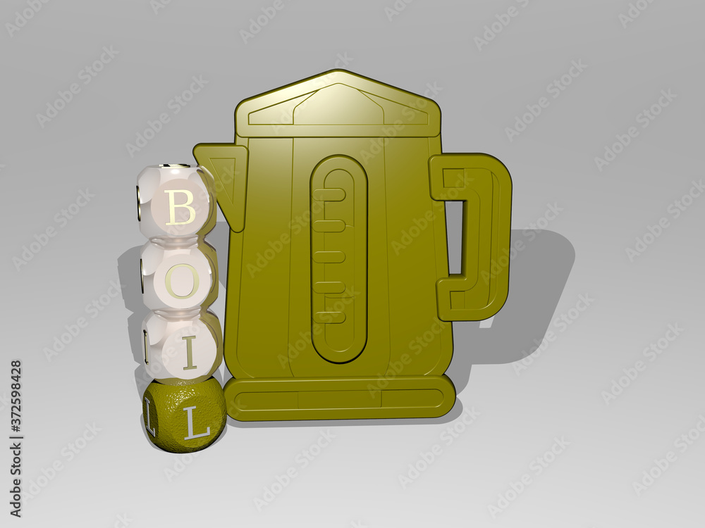 3D graphical image of BOIL vertically along with text built around the ...