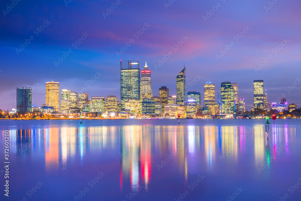 Downtown Perth skyline in Australia Stock Photo | Adobe Stock