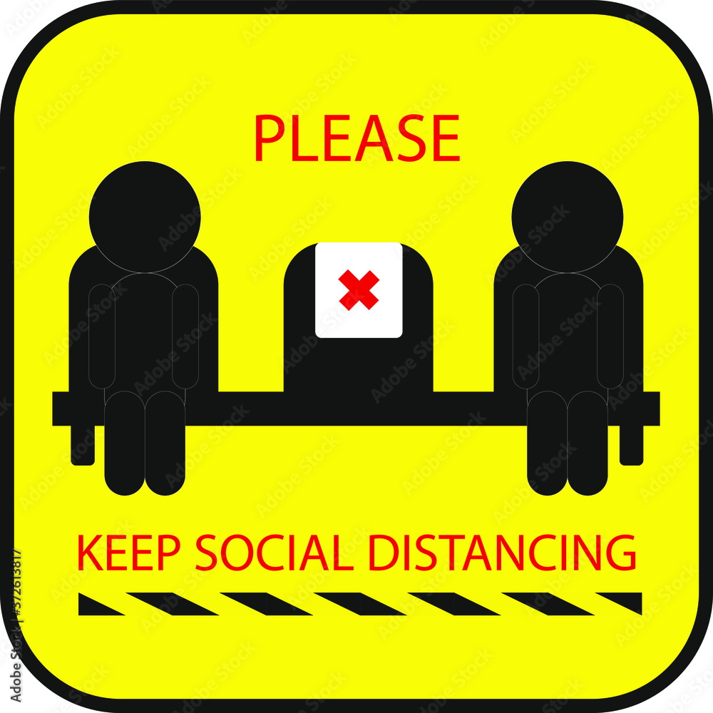 Coronavirus COVID-19 virus social distancing concept. Stay six feet ...