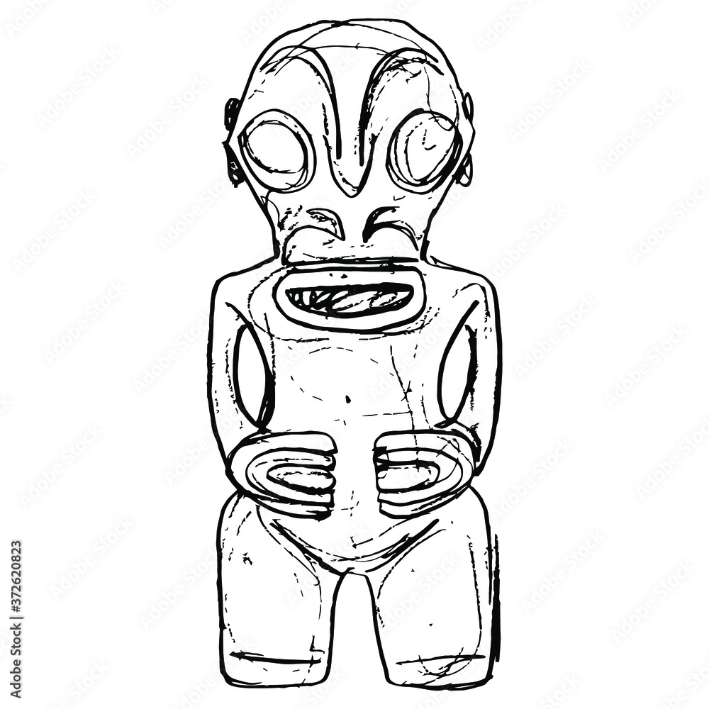 God Tane. Maori sculpture. Polynesian tribal idol from New Zealand ...