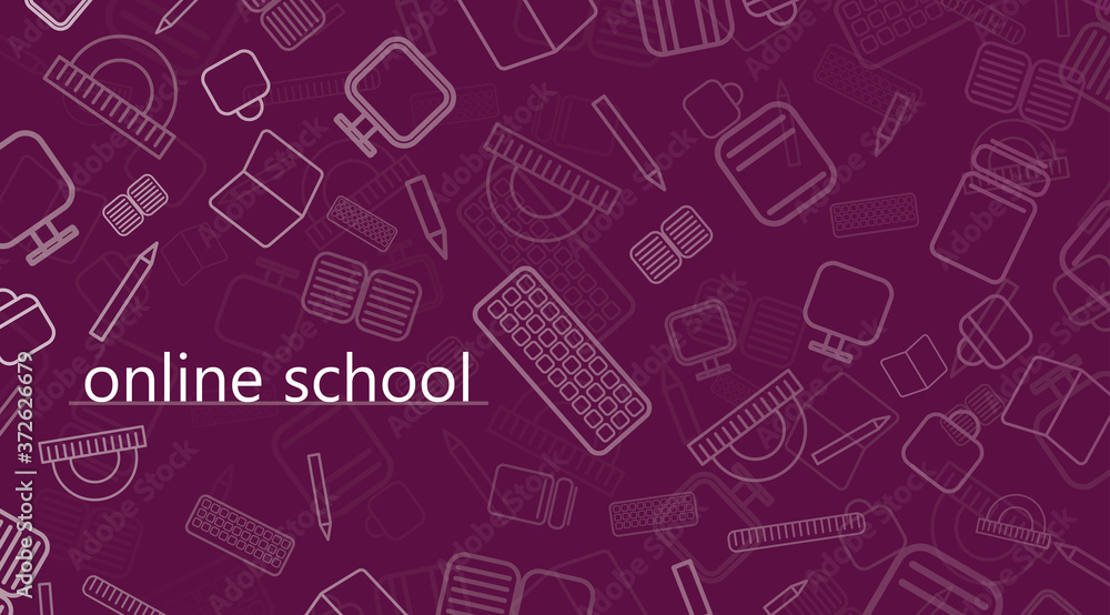 School background with various icons Stock Vector | Adobe Stock