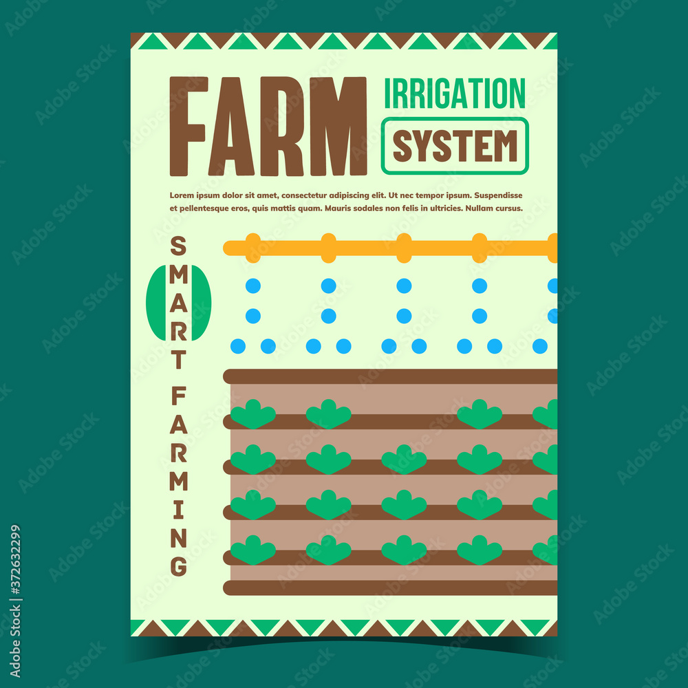 Farm Irrigation System Advertising Banner Vector. Smart Farming ...