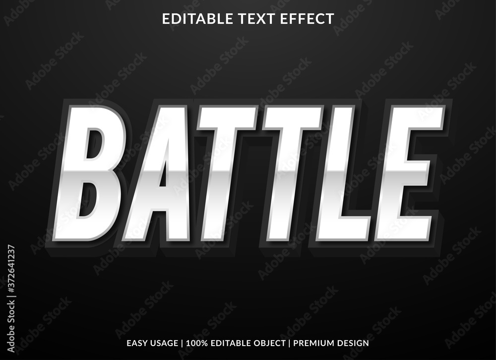 battle text effect template with bold font concept use for brand label ...