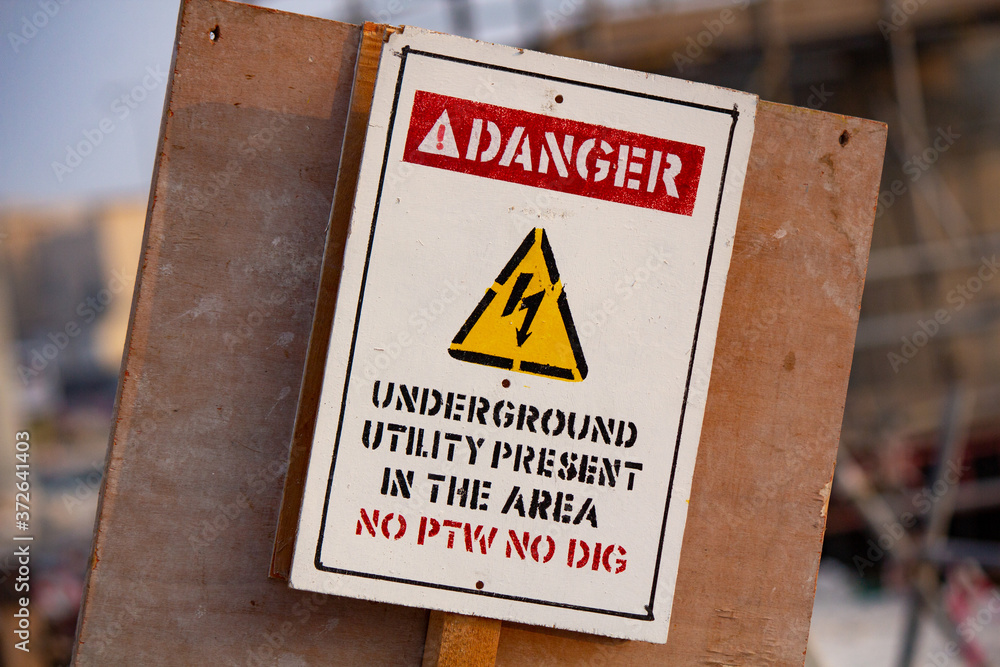 12 October 2019- Doha,Qatar- Underground utility present in the area ...