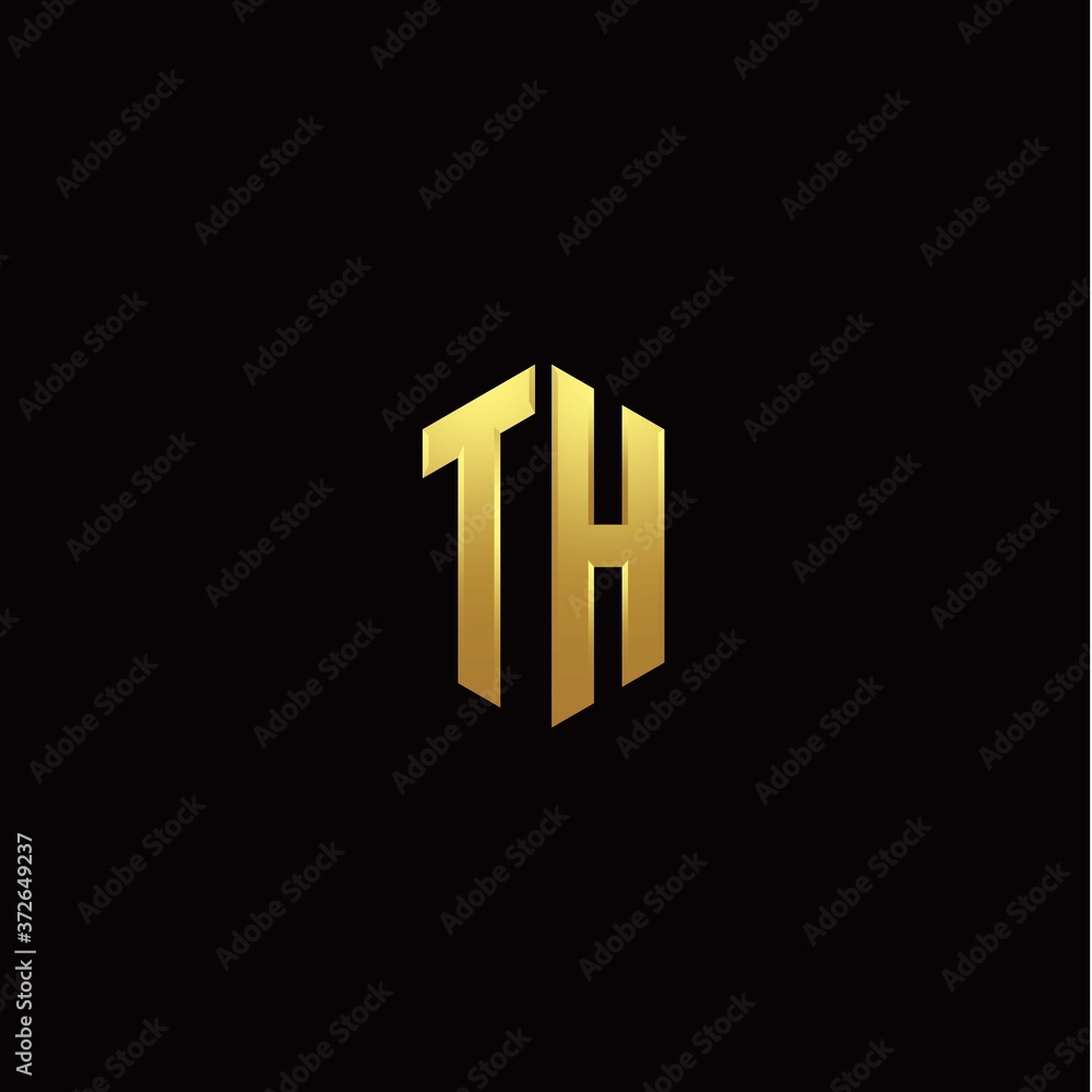 T H modern monogram style initial logo template Stock Vector | Adobe Stock