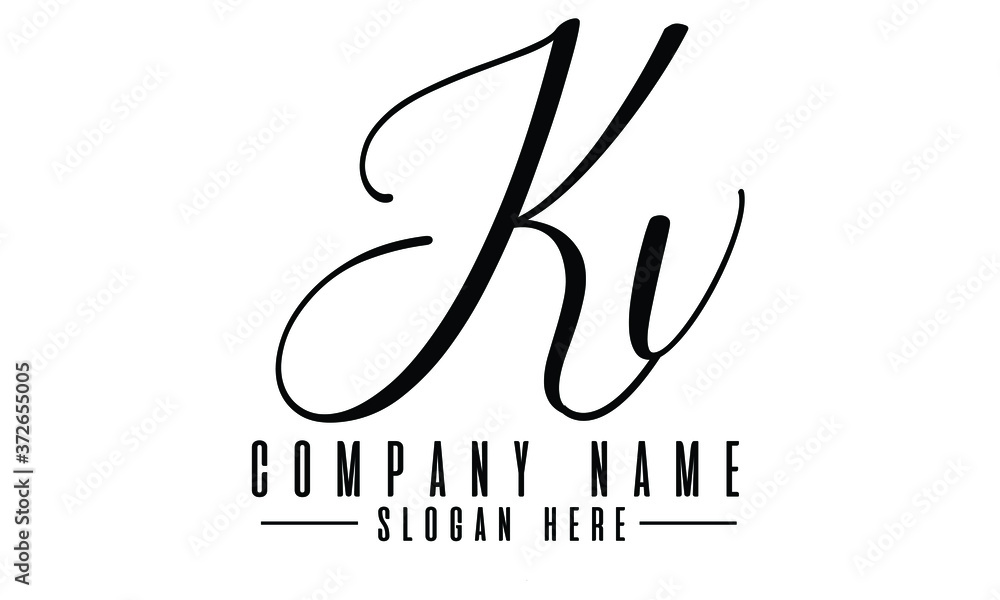 KV Letter Logo Design Vector.K and V logo monugram Stock Vector | Adobe ...