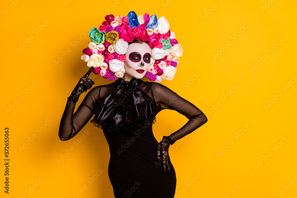 Portrait of her she nice-looking slim fit thin beautiful glamorous ...