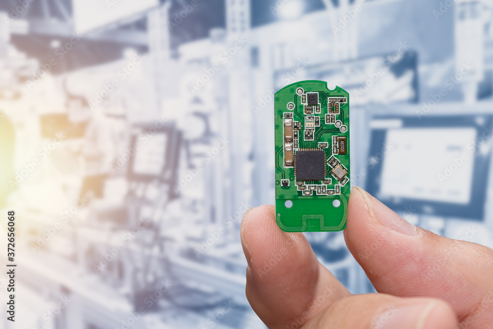 Small computer processing unit system on micro chip printed circuit ...