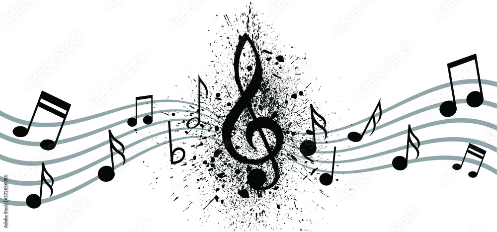 Vecteur Stock Musical notes stave line pattern symbols icon for staff ...