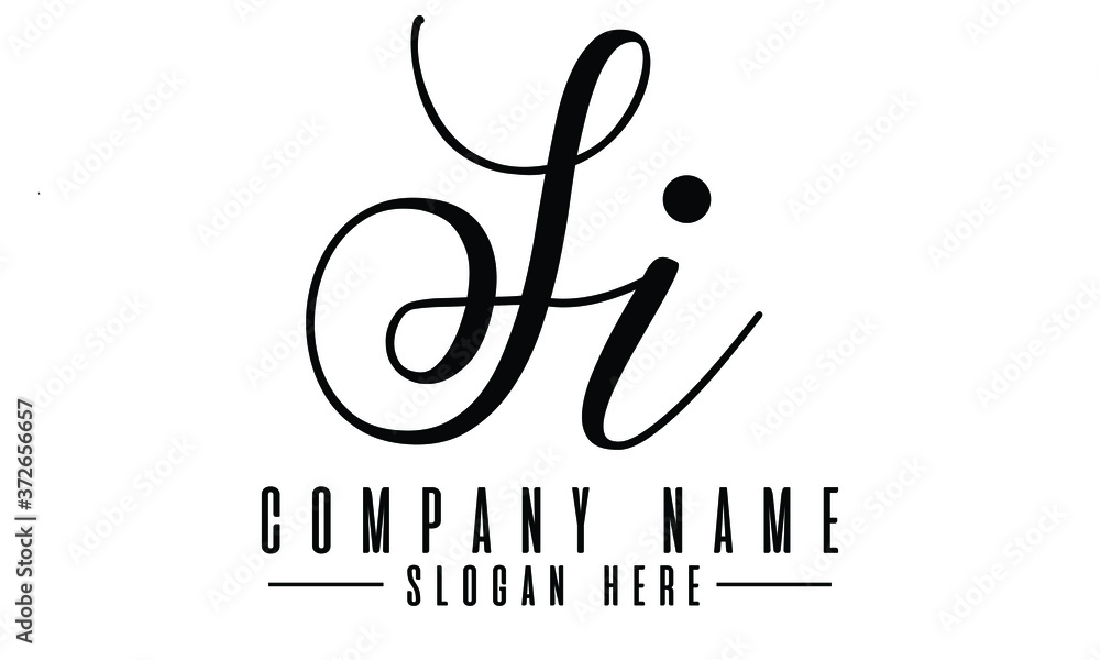 Initial Si logo design template Stock Vector | Adobe Stock