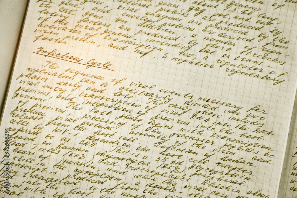 Hand-written medical text. Hand-written medical notes. Medical writing ...