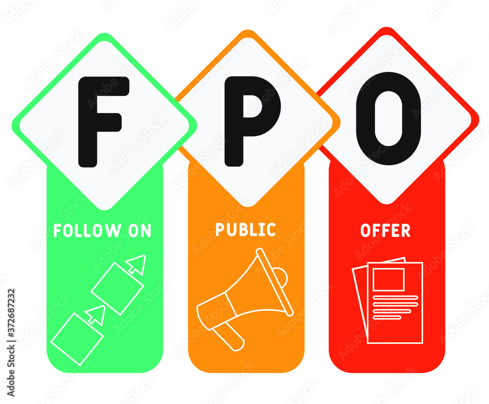 FPO - follow on public offer. acronym business concept. vector ...