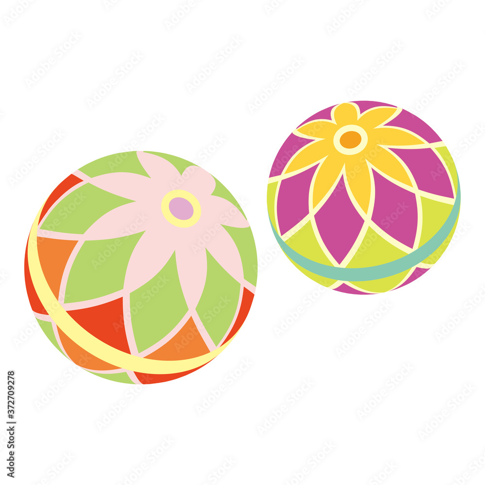 手まり Temari-traditional Japanese handball Stock Vector | Adobe Stock