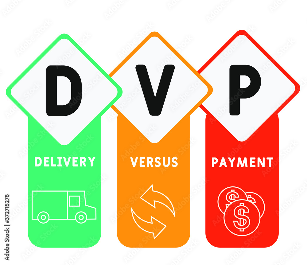 DVP - delivery versus payment. acronym business concept. vector ...