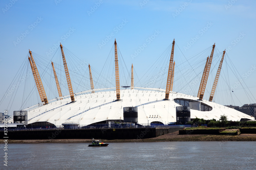 London, UK, May 27, 2012 : The Millennium Dome on the River Thames in ...
