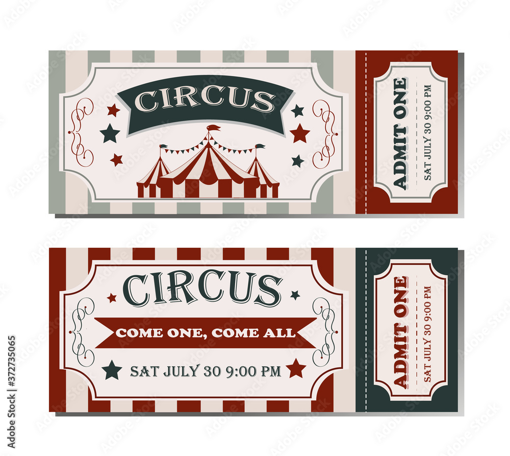 Amusement park ticket. Family park attractions admission tickets, fun ...