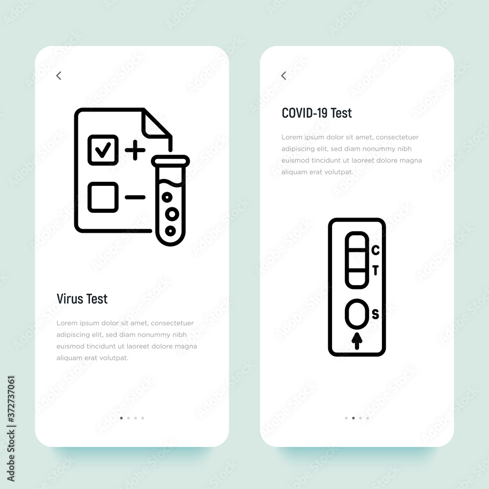 Covid-19 rapid medical test, real time RT-PCR. Thin line icon ...