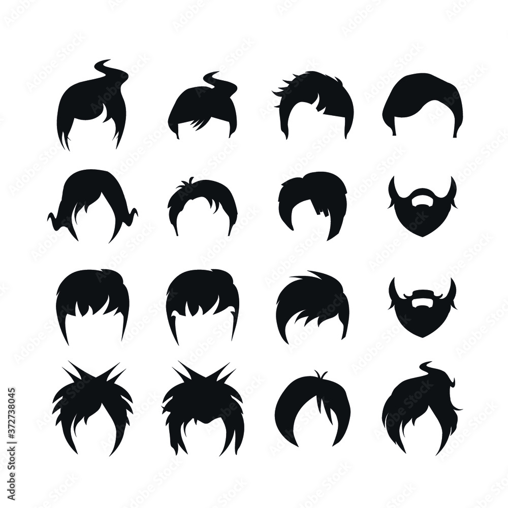 hair style icons Stock Vector | Adobe Stock