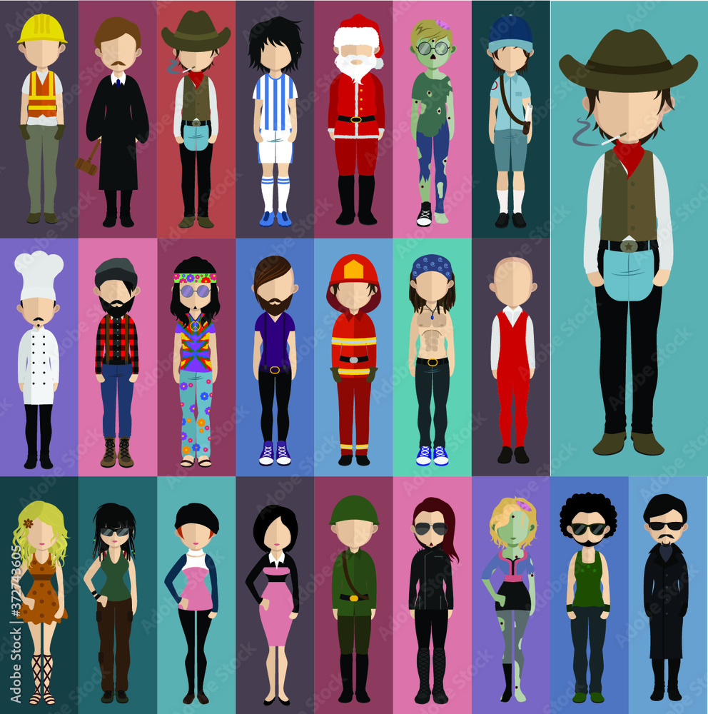People avatar ( with full body and torso variations) Stock Vector ...