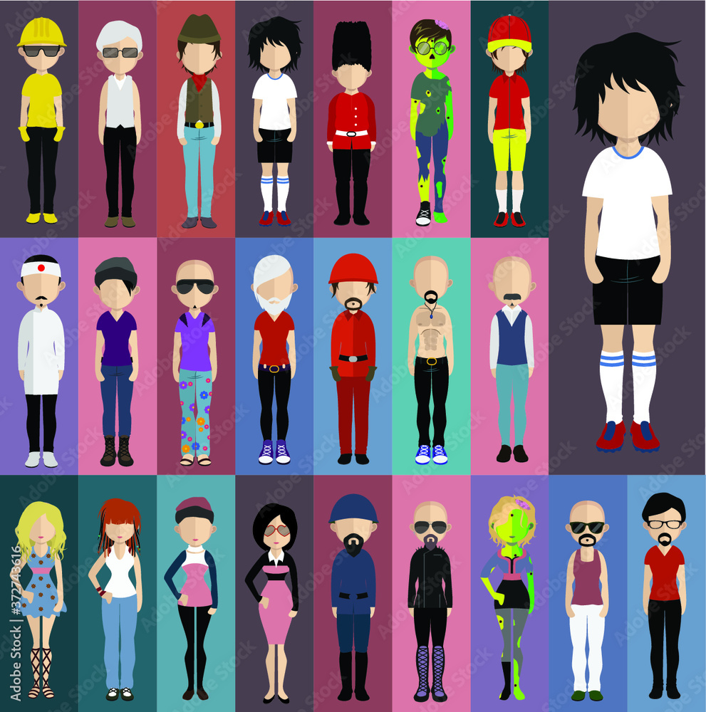 People avatar ( with full body and torso variations) Stock Vector ...