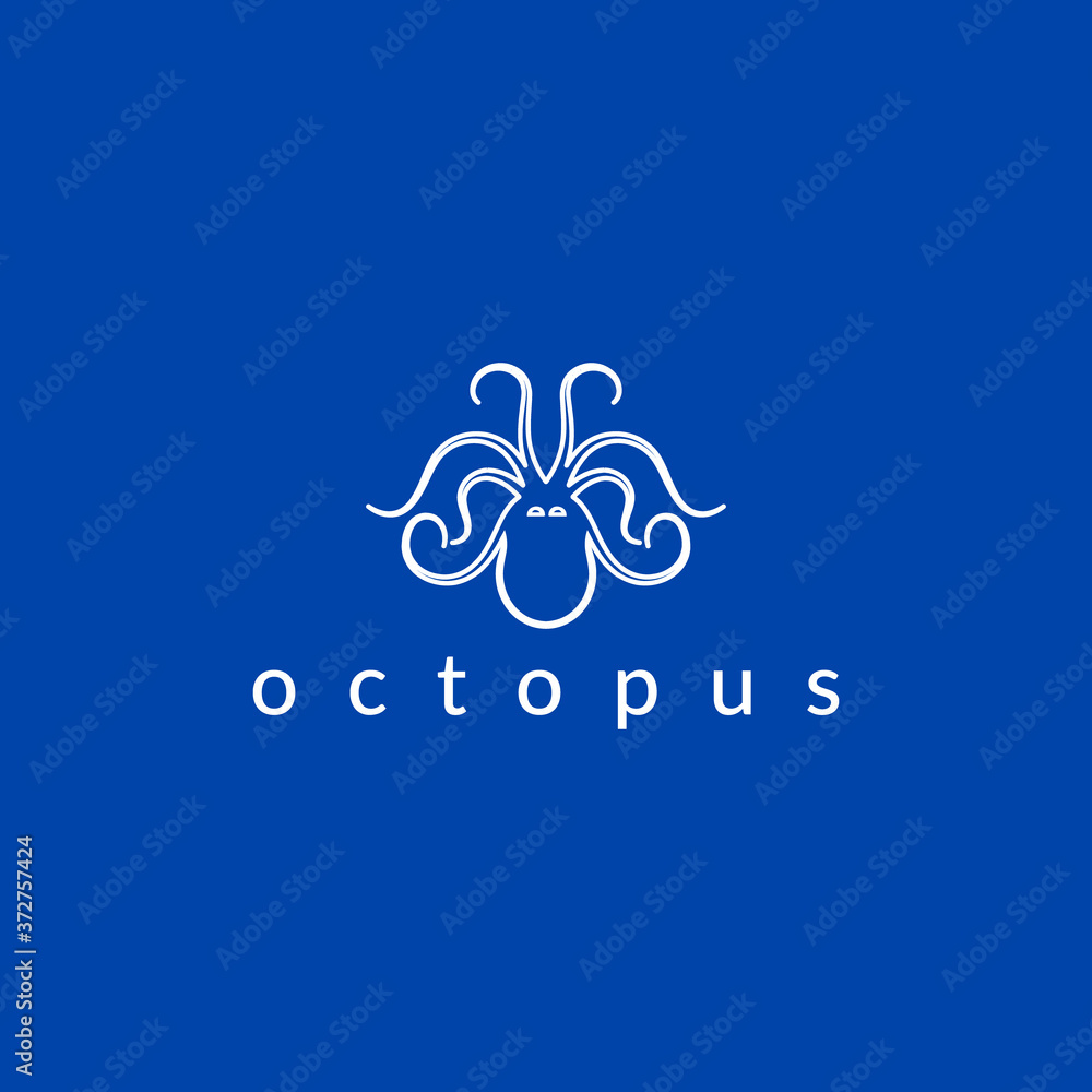 Octopus logo. Template for logos, labels, and emblems with a white ...