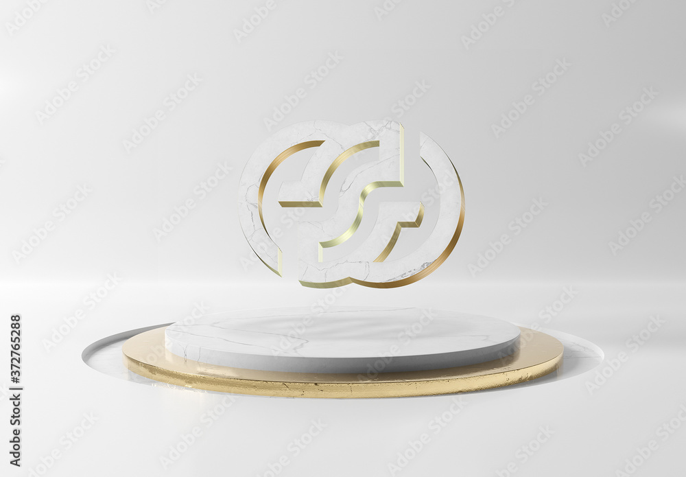 Floating Logo on Stage Podium Mockup Stock Template | Adobe Stock