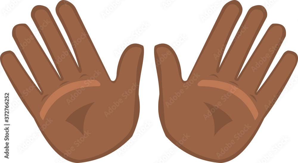 Vector illustration of emoticon of brown hands Stock Vector | Adobe Stock