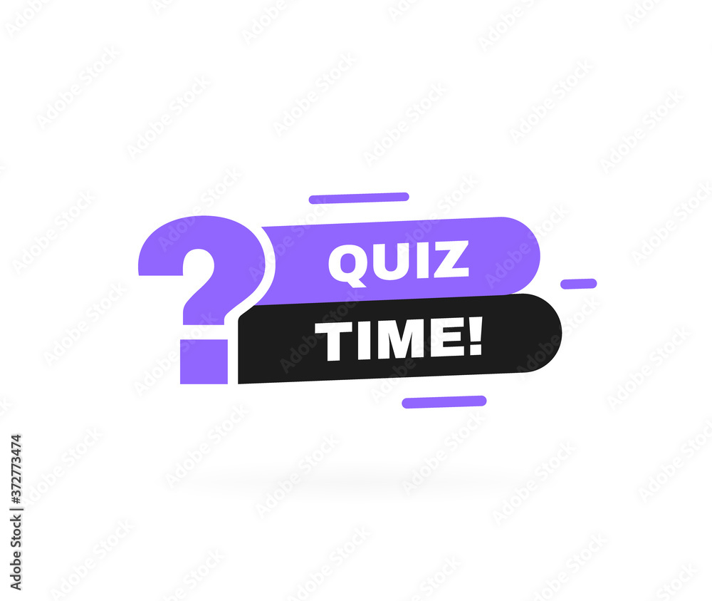 Quiz time geometric badge with question mark. Vector illustration Stock ...