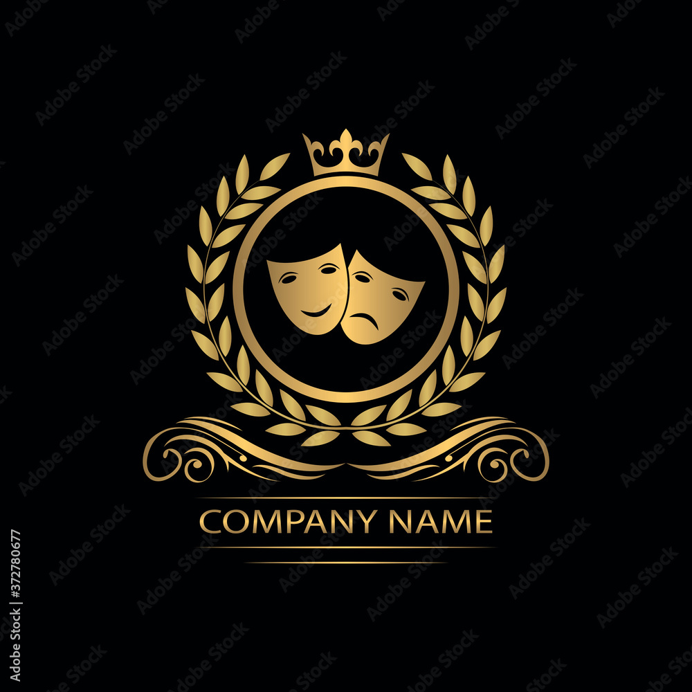 theatre logo template luxury royal vector theatre company decorative ...