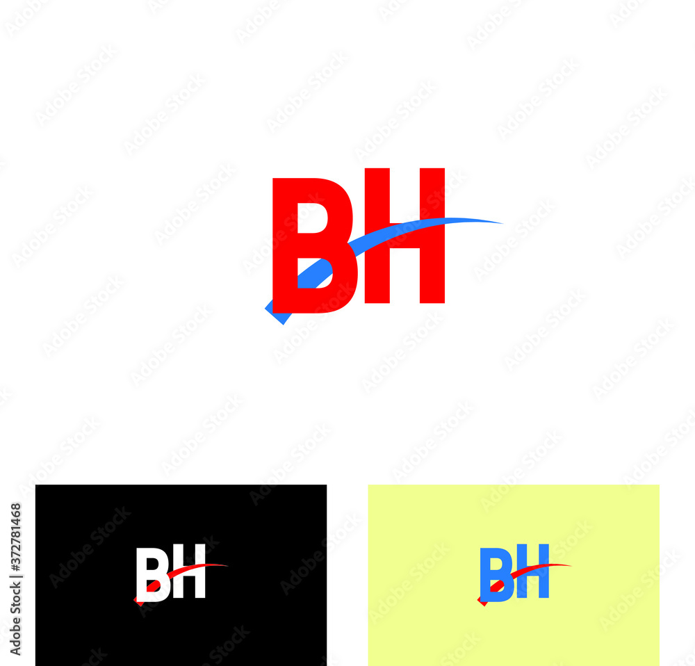 BH Logo Design, bh Logo For Company Stock Vector | Adobe Stock