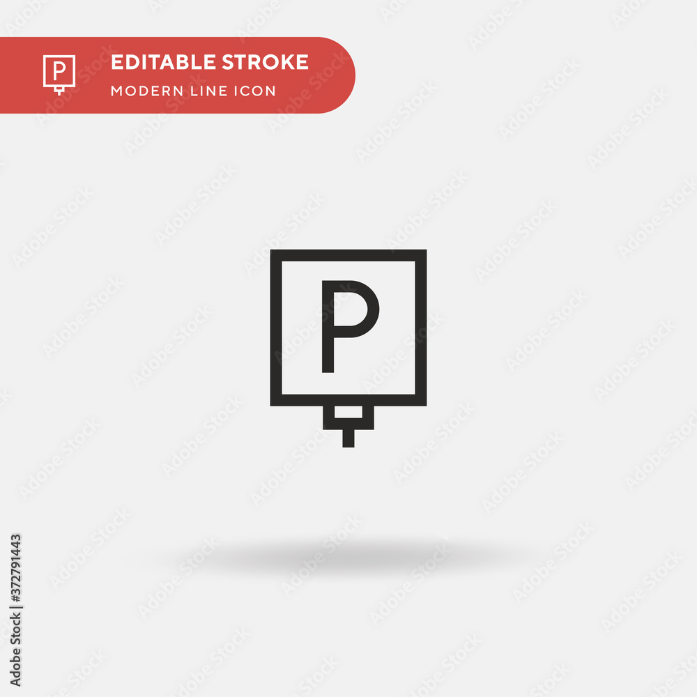 Parking Sign Simple vector icon. Illustration symbol design template ...