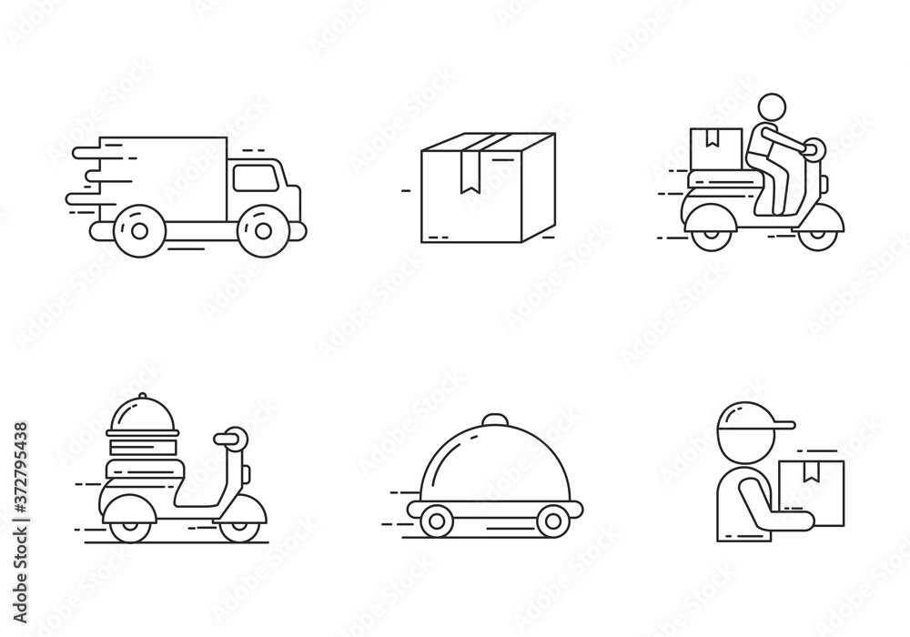 Set of delivery service concept vector illustration isolated on white ...