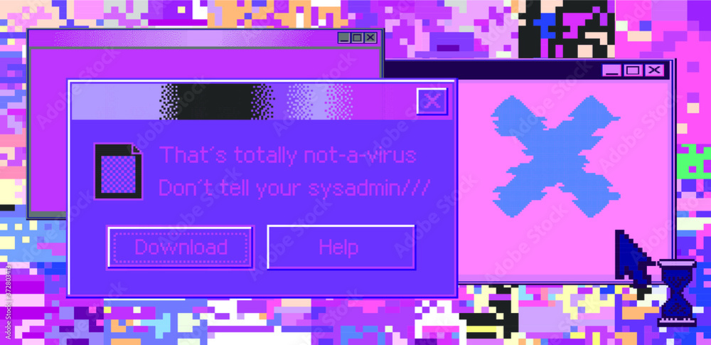 Vetor do Stock: Conceptual illustration of a virus programm, malware ...