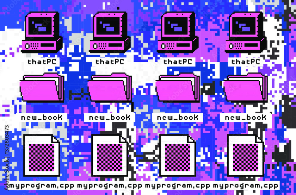 Abstract pixelated background with flickers and datamoshing effect ...