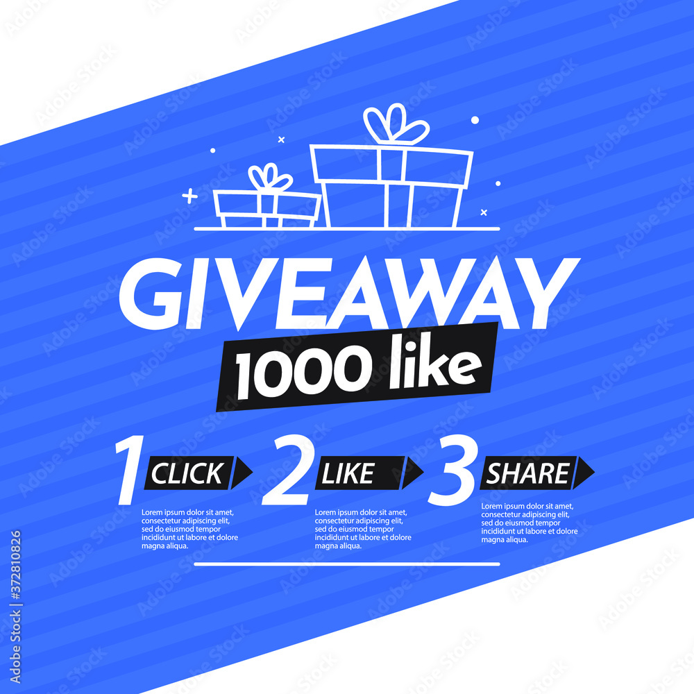 Giveaway social media contest vector template. Stock Vector | Adobe Stock
