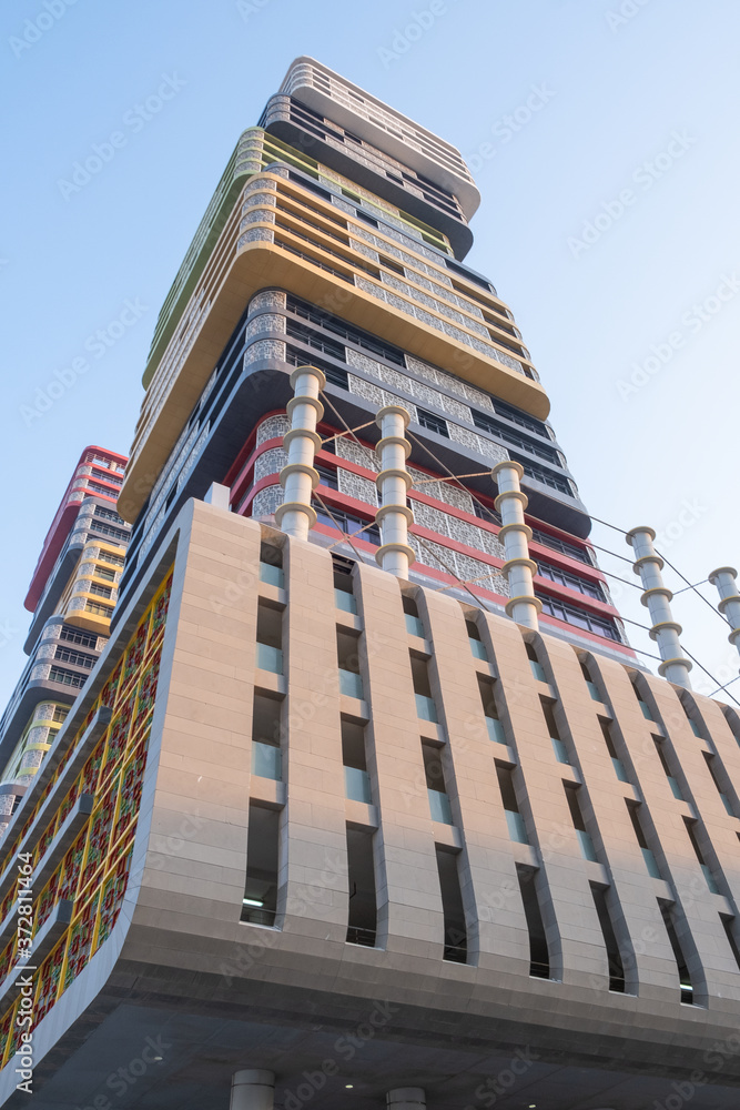 Lusail Marina Twin Towers in Doha, Qatar, Middle East. Stock Photo ...