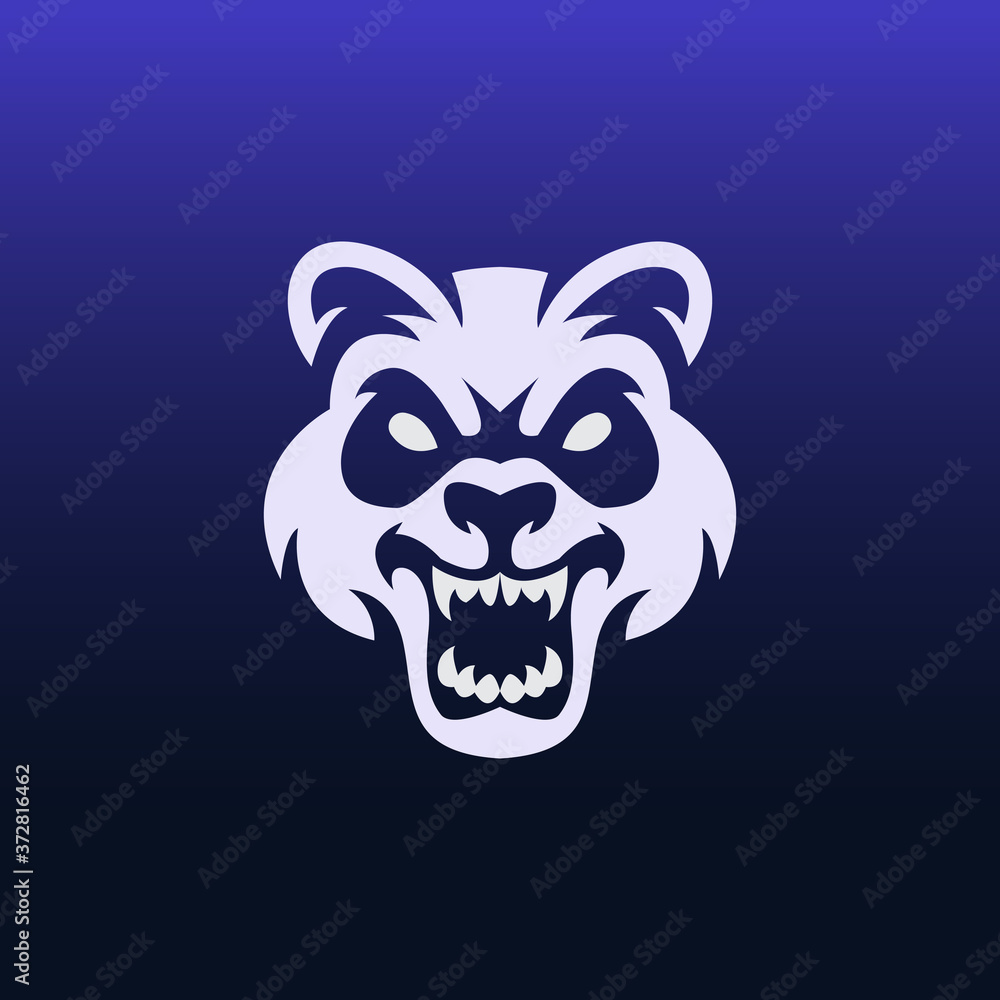Angry panda mascot logo template Stock Vector | Adobe Stock