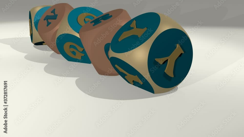 ANGRY video footage of bouncing letters, animation of 3D illustration ...