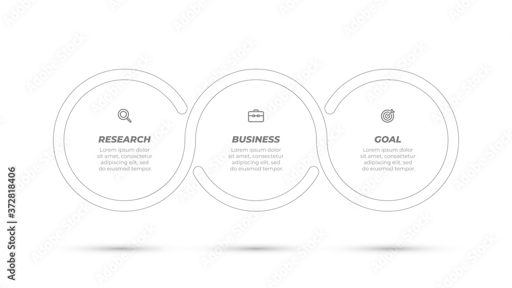 Simple infographic thin line design with icons and 3 options or steps ...