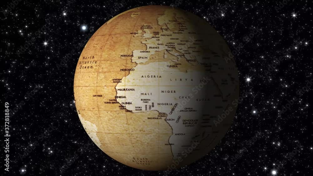old map of planet earth in space vídeo do Stock | Adobe Stock