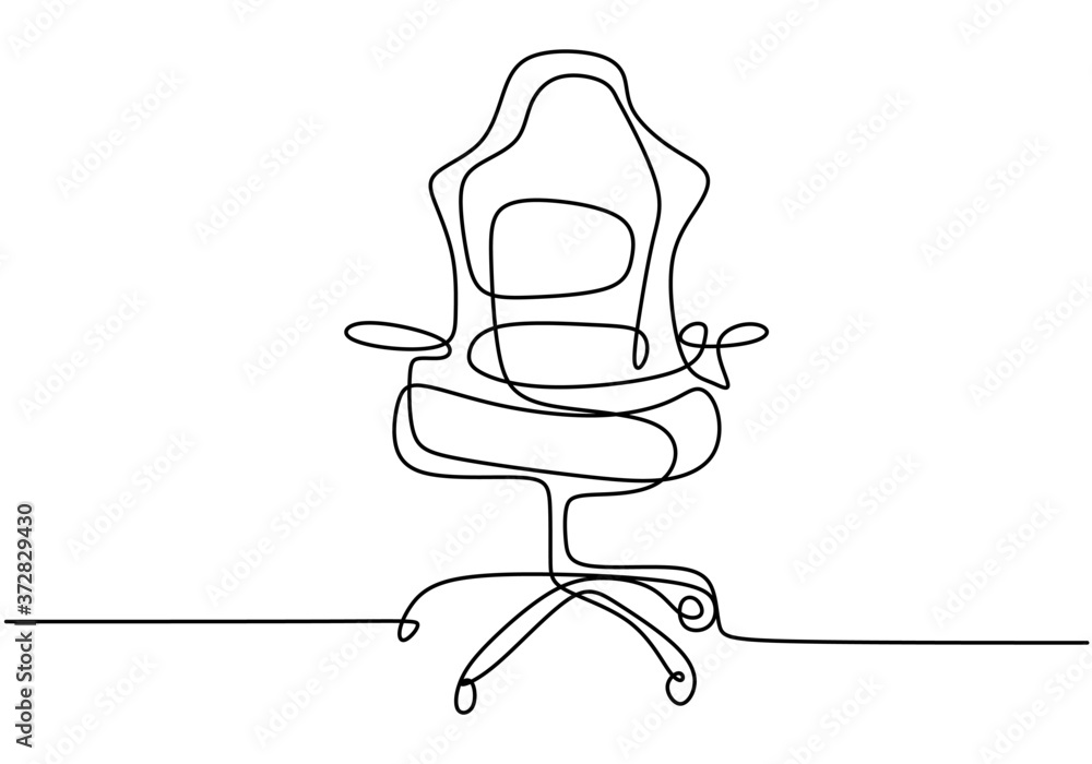 Continuous one line drawing office chair. Modern work chair isolated on ...
