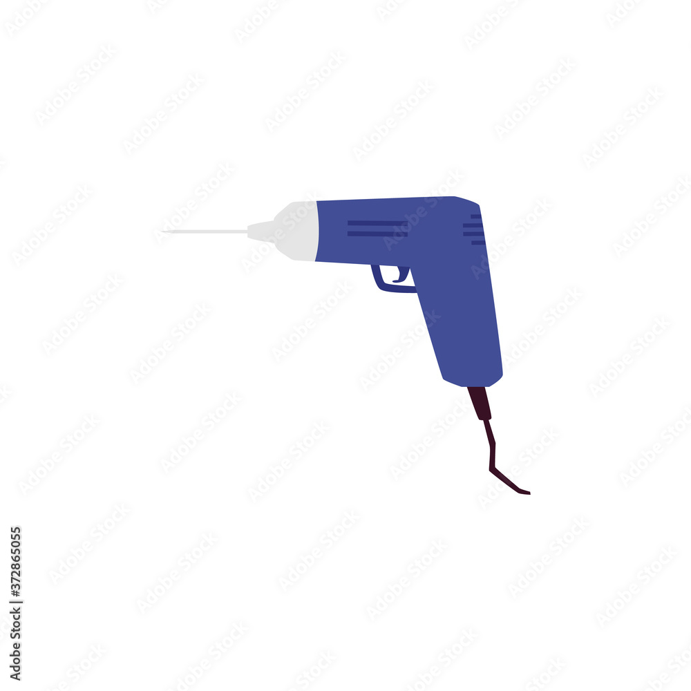 Drill or drilling machine icon or logo flat cartoon vector illustration ...