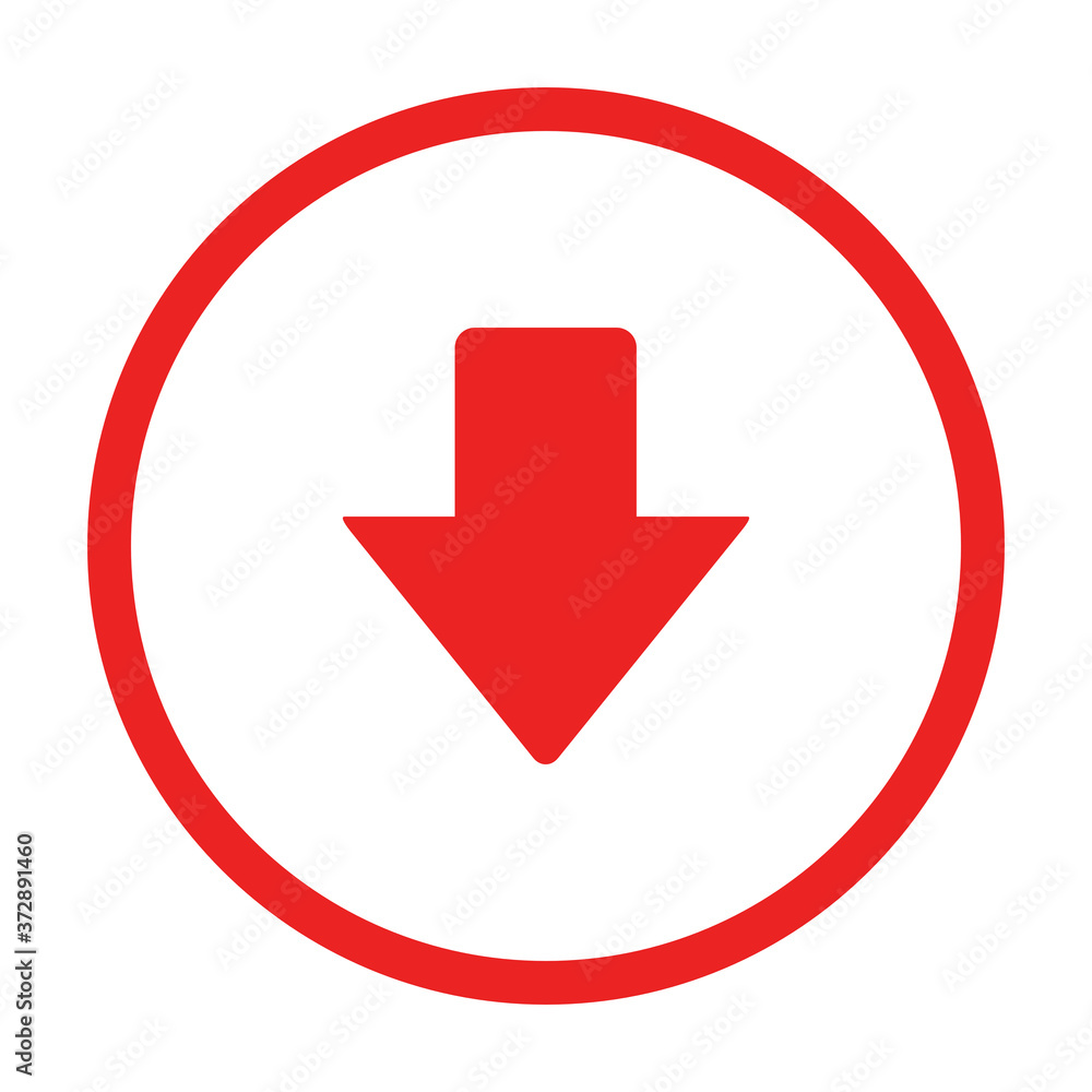 Pfeil nach unten und Kreis Stock Vector | Adobe Stock