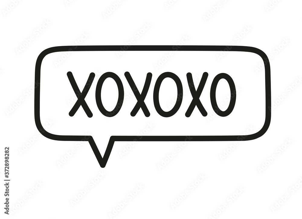 Xo xo xo inscription. Handwritten lettering illustration. Black vector ...